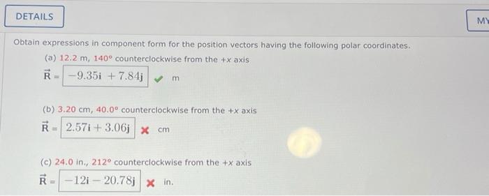 Solved Obtain expressions in component form for the position | Chegg.com