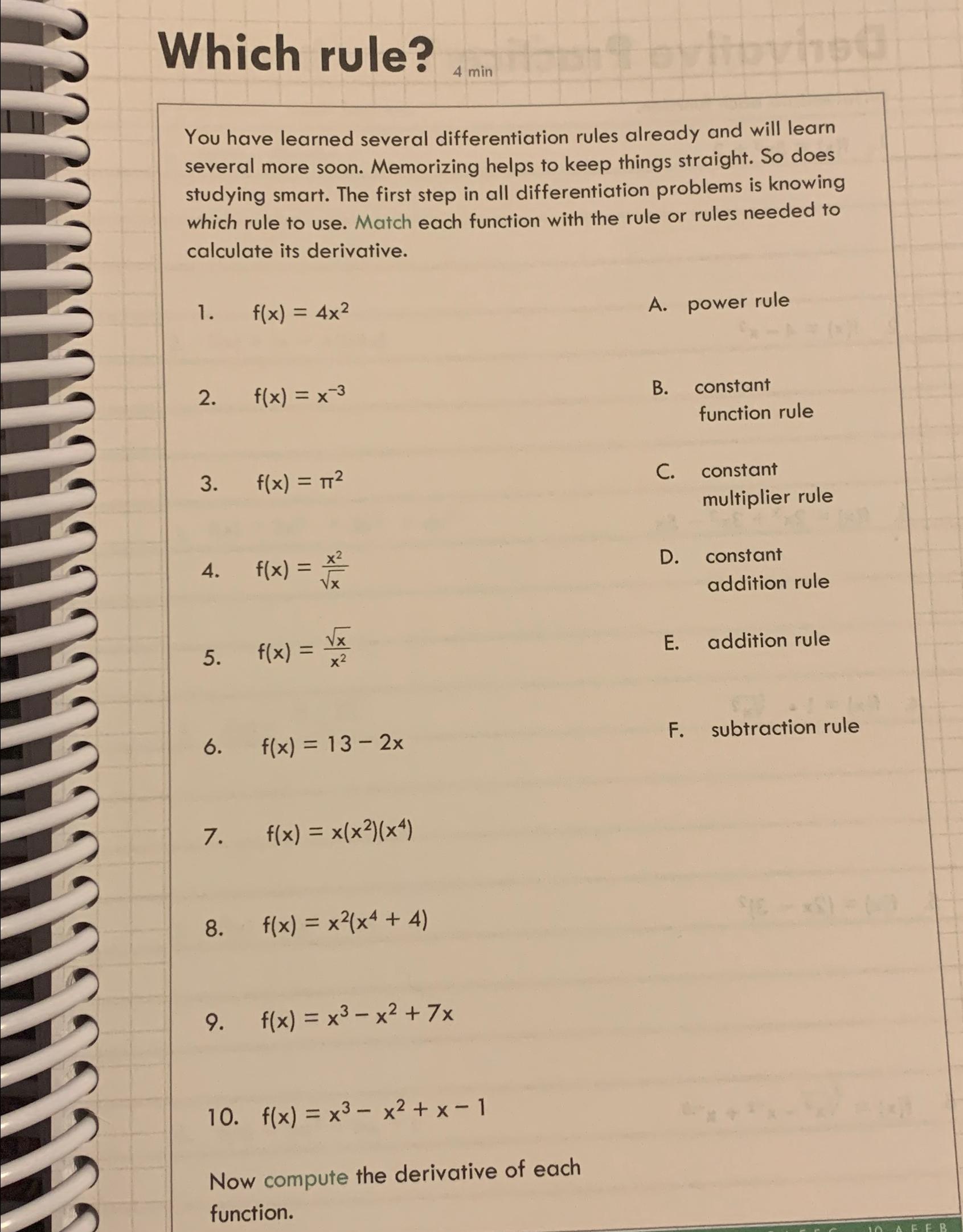 Solved Which rule?4minYou have learned several | Chegg.com