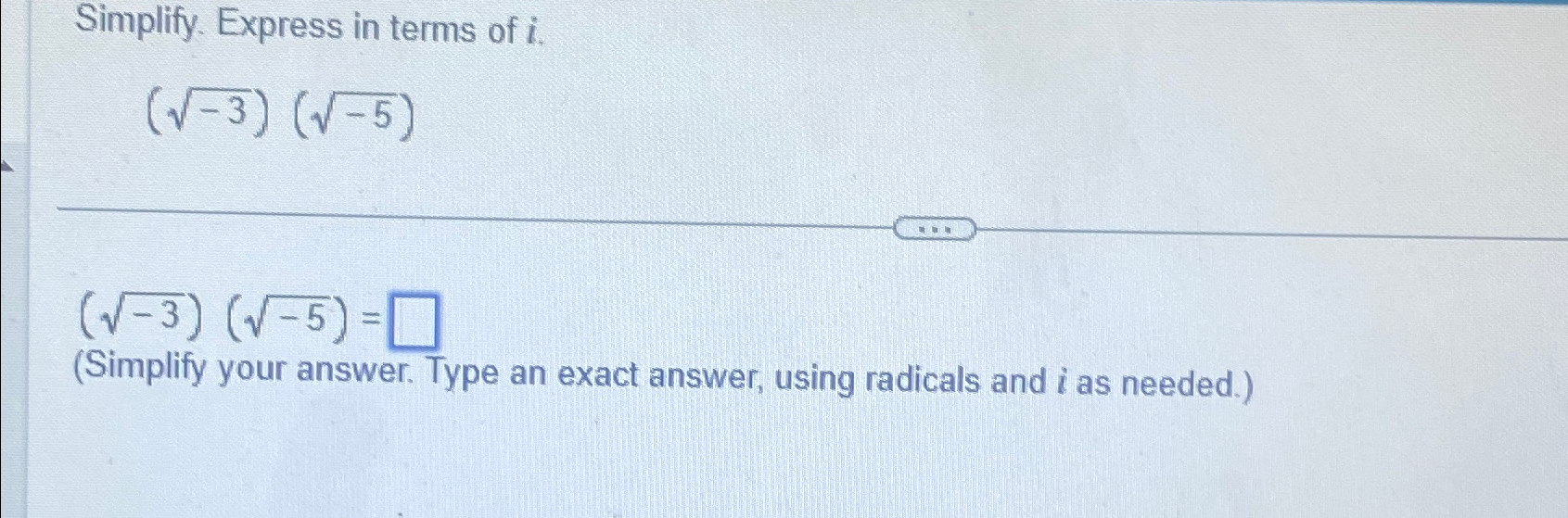 Solved Simplify. Express in terms of | Chegg.com