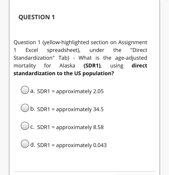 source data Direct Standardization Indirect | Chegg.com