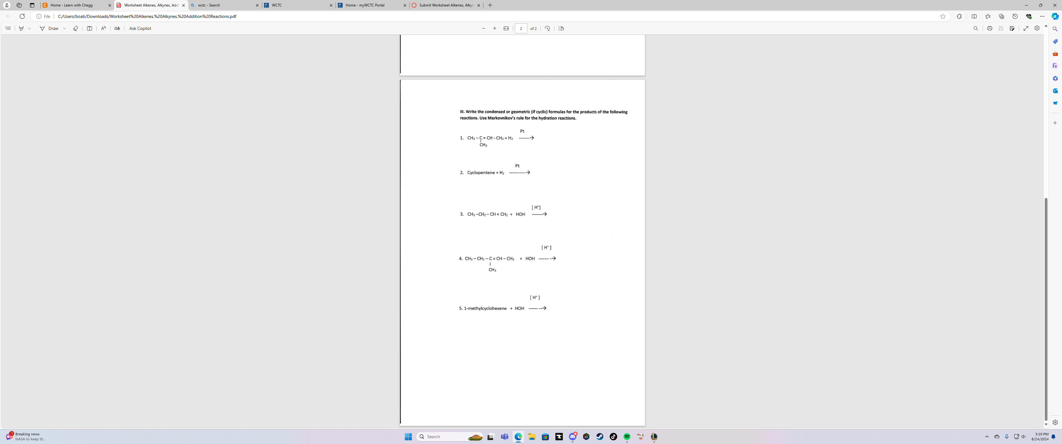 Solved I need help solving these problems for biochemistry | Chegg.com