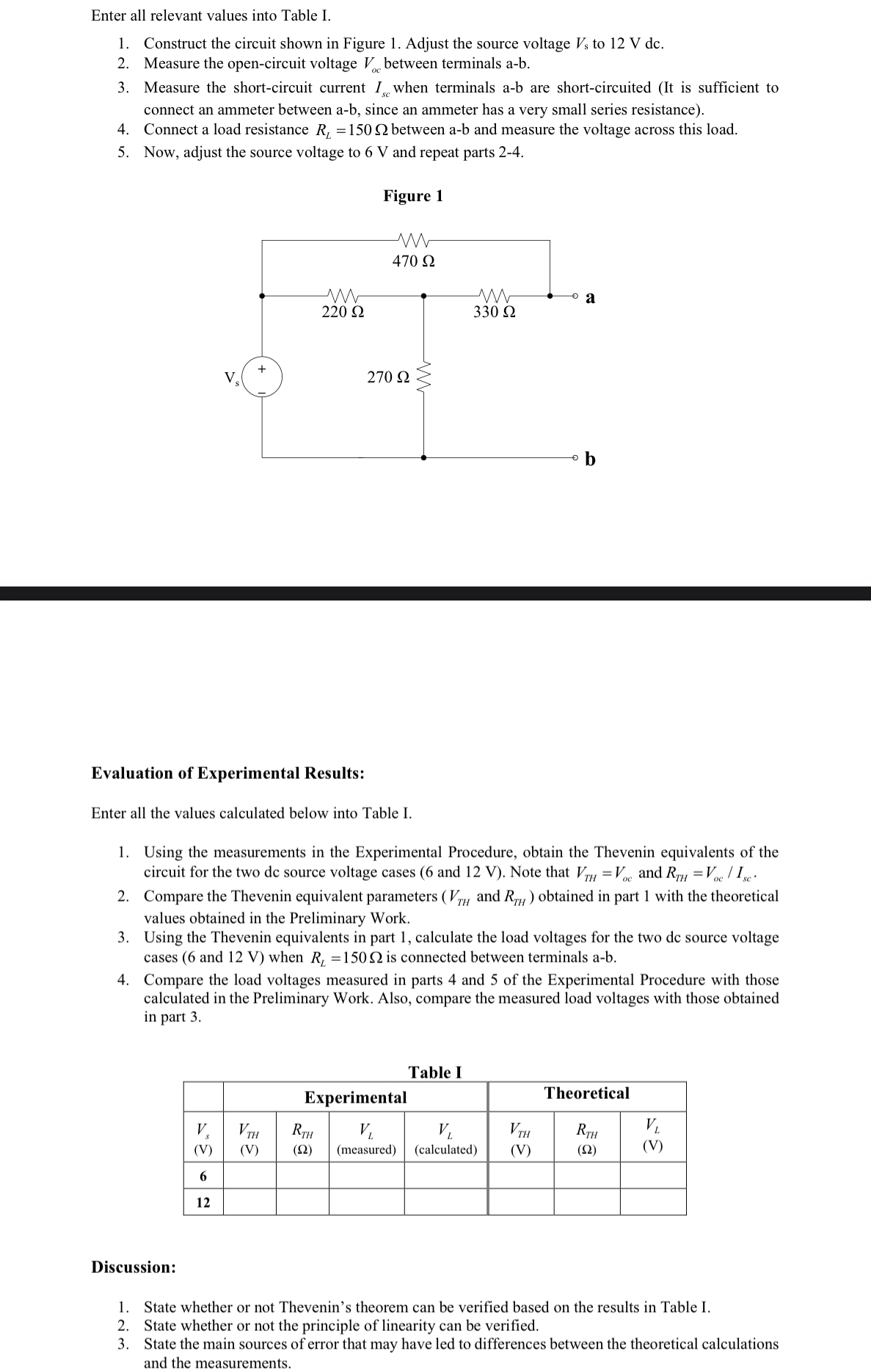 Solved Enter all relevant values into Table I.Construct the | Chegg.com