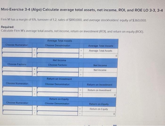 Solved Mini-Exercise 3-4 (Algo) Calculate average total | Chegg.com