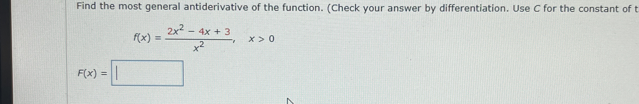 Solved Find the most general antiderivative of the function. | Chegg.com