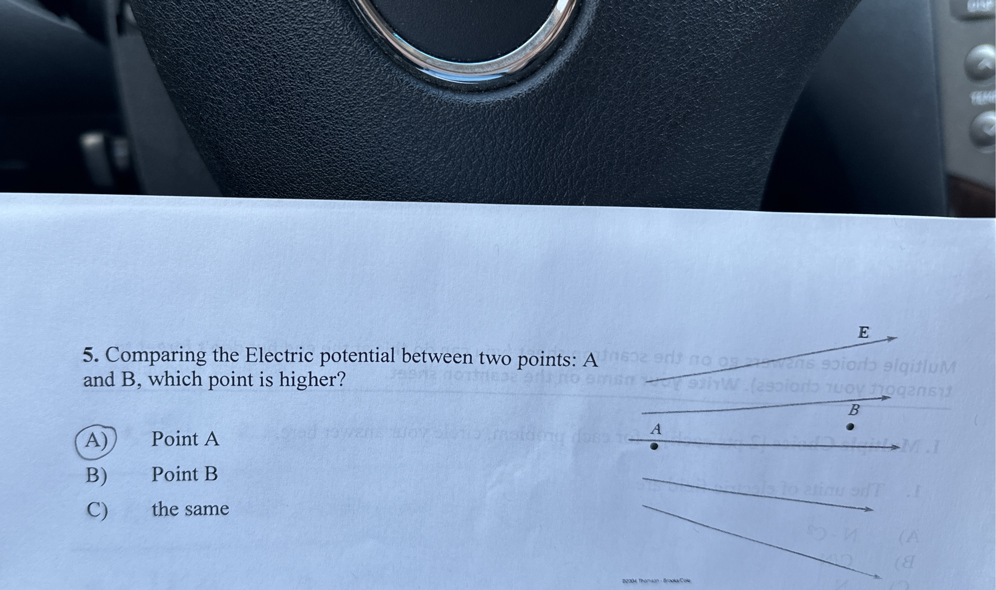 Solved Comparing the Electric potential between two points: | Chegg.com