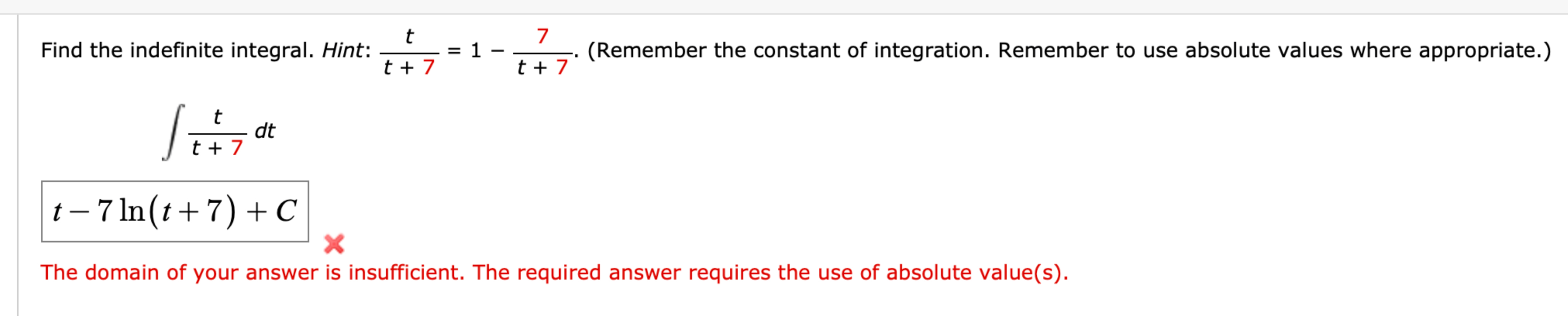 Solved Find the indefinite integral. Hint: | Chegg.com