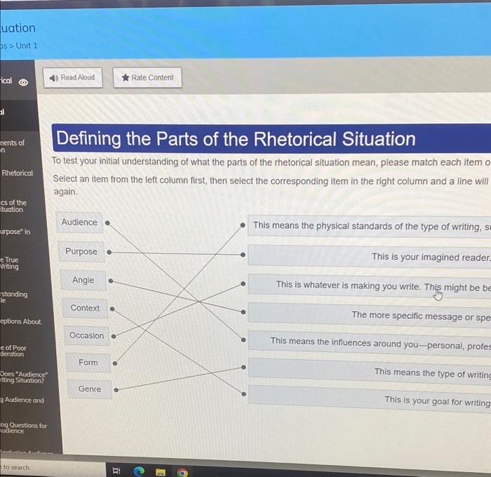 Solved tuation os > Unit 1 ical al nents of n Rhetorical cs | Chegg.com