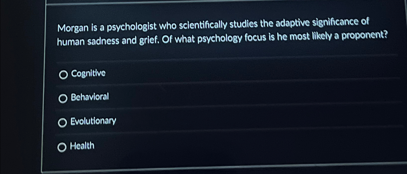 Solved Morgan is a psychologist who scientifically studies | Chegg.com