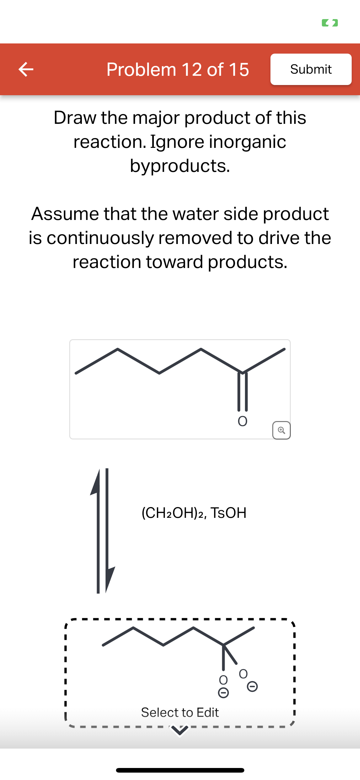 Solved (2)Problem 12 ﻿of 15Draw the major product of this | Chegg.com