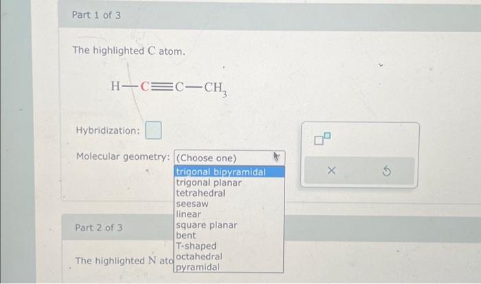 Solved The highlighted N atom. Hybridization:The highlighted | Chegg.com