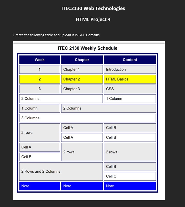 Solved ITEC 2130 ﻿Web Technologies HTML Project 4 ﻿Create | Chegg.com