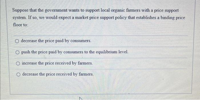 Solved Suppose that the government wants to support local | Chegg.com