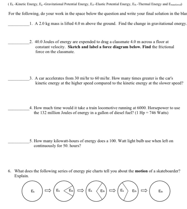 Solved (Ex-Kinetic Energy, Ex-Gravitational Potential | Chegg.com