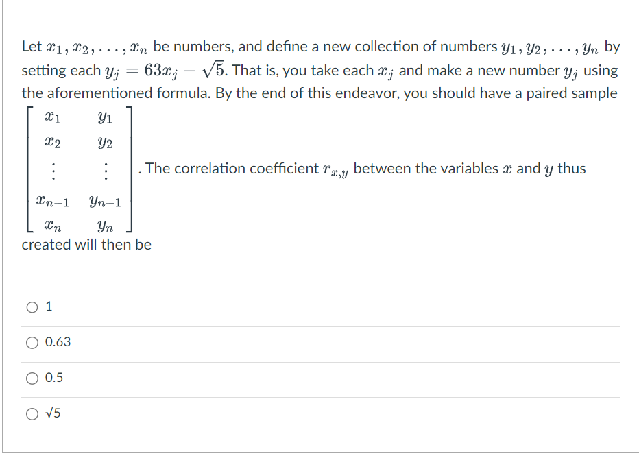 Solved Let x1,x2,dots,xn ﻿be numbers, and define a new | Chegg.com
