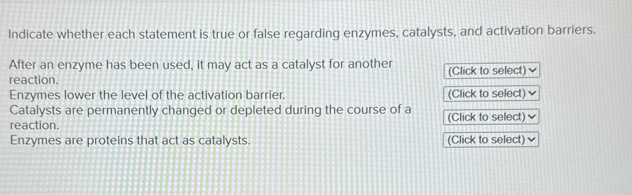 Solved Indicate whether each statement is true or false | Chegg.com