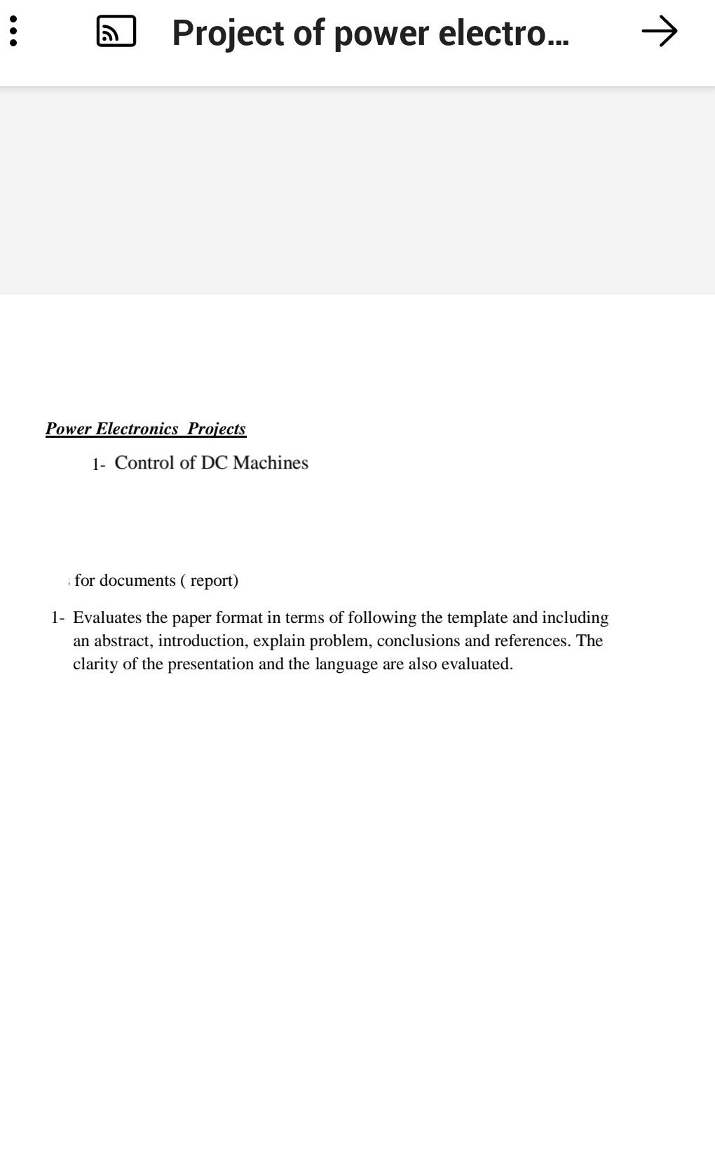 Solved Project of power electro... 1 Power Electronics | Chegg.com