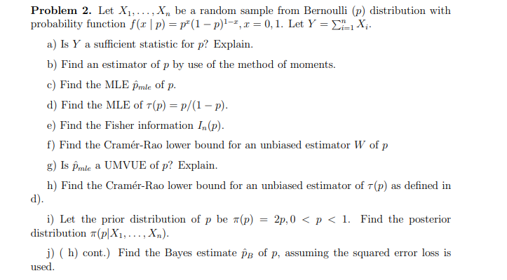 Solved Problem 2. ﻿Let x_(1),dots,x_(n)p | Chegg.com