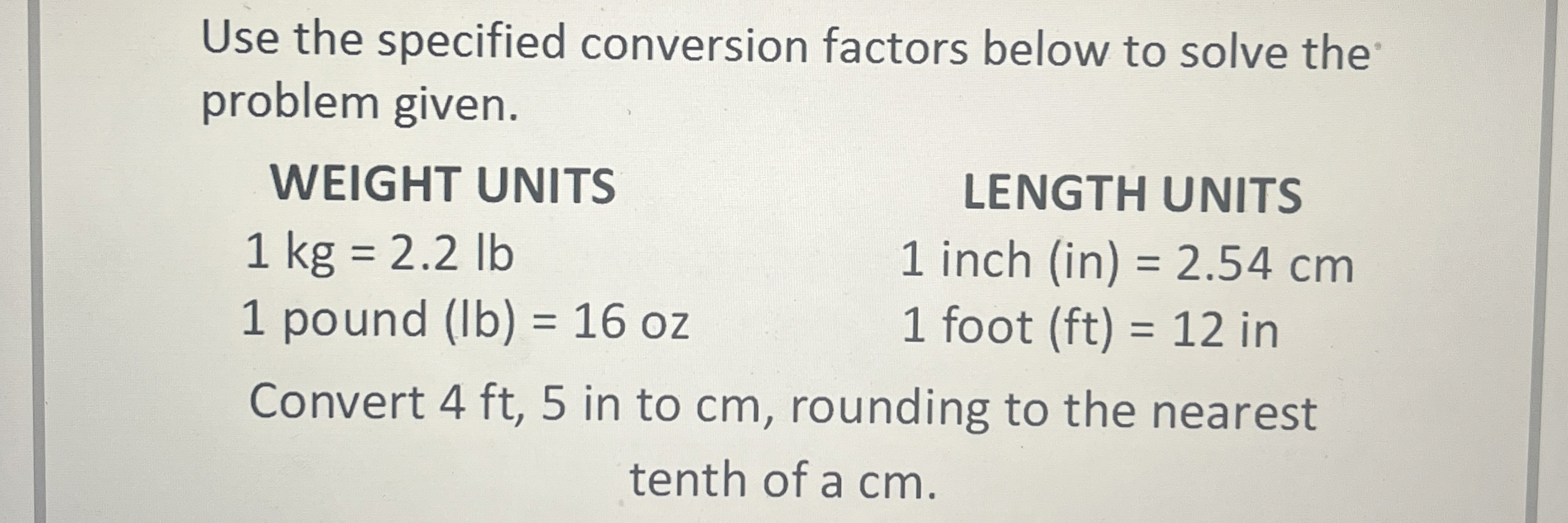 Solved Use the specified conversion factors below to solve | Chegg.com