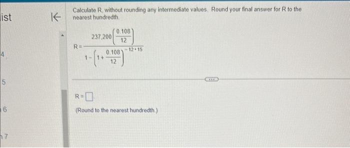 Solved Calculate R, without rounding any intermediate | Chegg.com