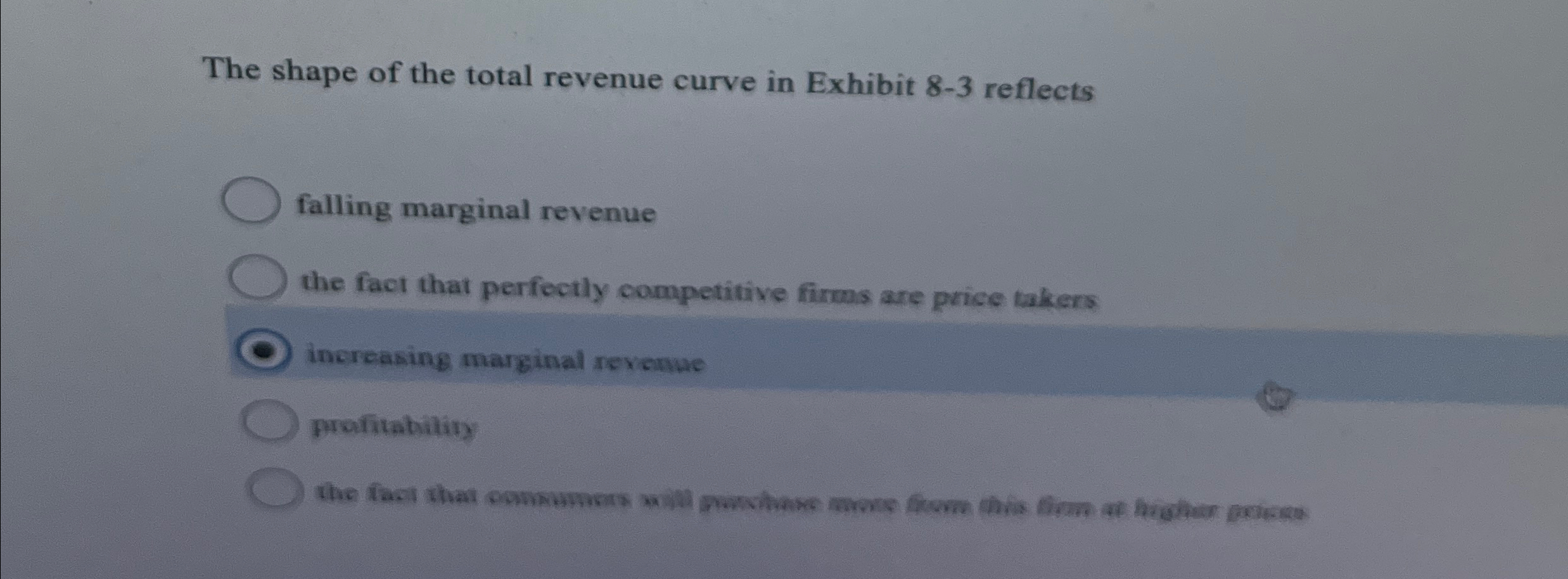 Solved The shape of the total revenue curve in Exhibit 8-3 | Chegg.com