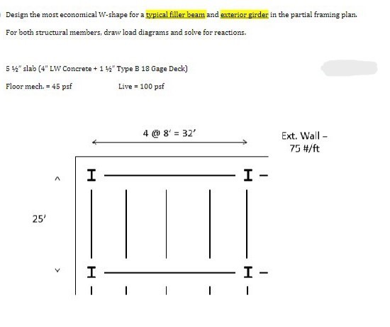 Solved Design the most economical W-shape for a typical | Chegg.com