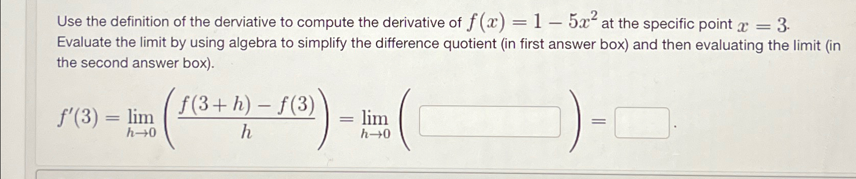 Solved Use the definition of the derviative to compute the | Chegg.com