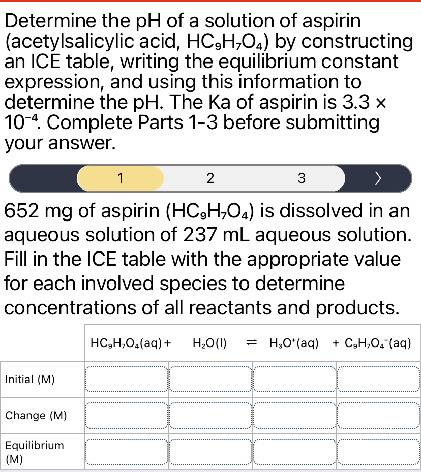 Solved Determine the pH ﻿of a solution of aspirin | Chegg.com