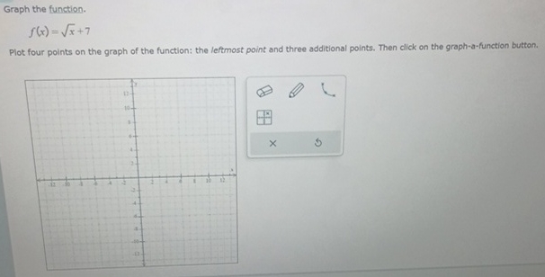 Solved Graph the function.f(x)=x2+7Plot four points on the | Chegg.com