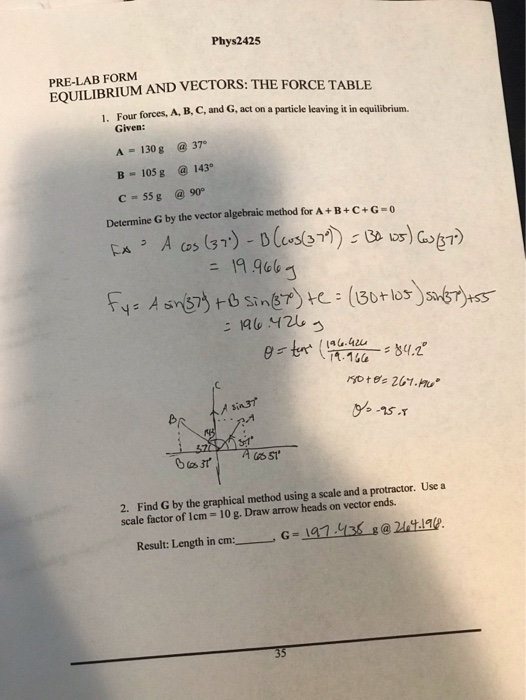 Solved Phys2425 PRE-LAB FORM FOUILIBRIUM AND VECTORS: THE | Chegg.com