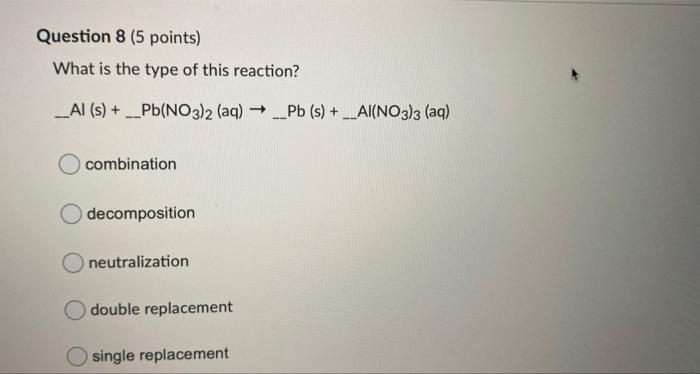 Solved What is the type of this reaction? __KNO3(s) → | Chegg.com