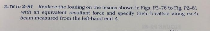Solved 2-76 to 2-81 Replace the loading on the beams shown | Chegg.com
