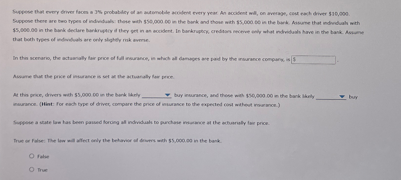 Solved Suppose that every driver faces a 3% ﻿probability of | Chegg.com