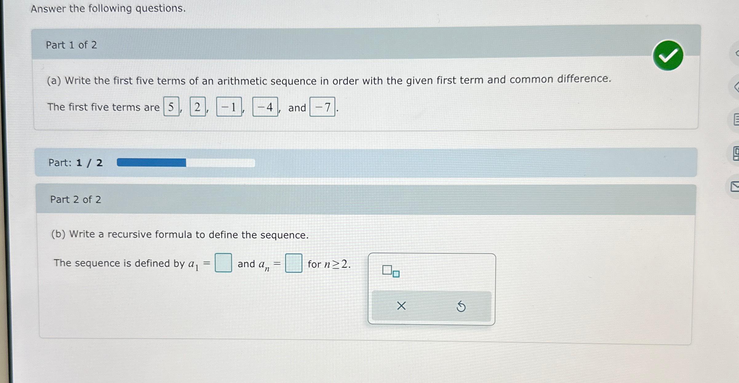 Solved Answer the following questions.Part 1 ﻿of 2(a) ﻿Write | Chegg.com