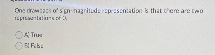 Solved For binary integers, the radix point is assumed to | Chegg.com