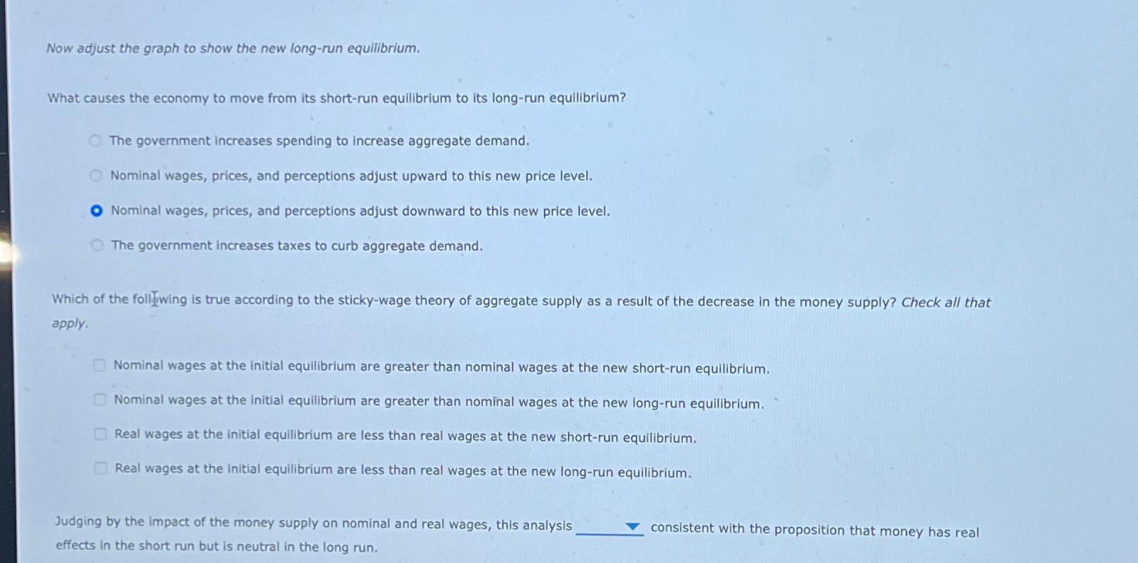 Solved Now adjust the graph to show the new long-run | Chegg.com