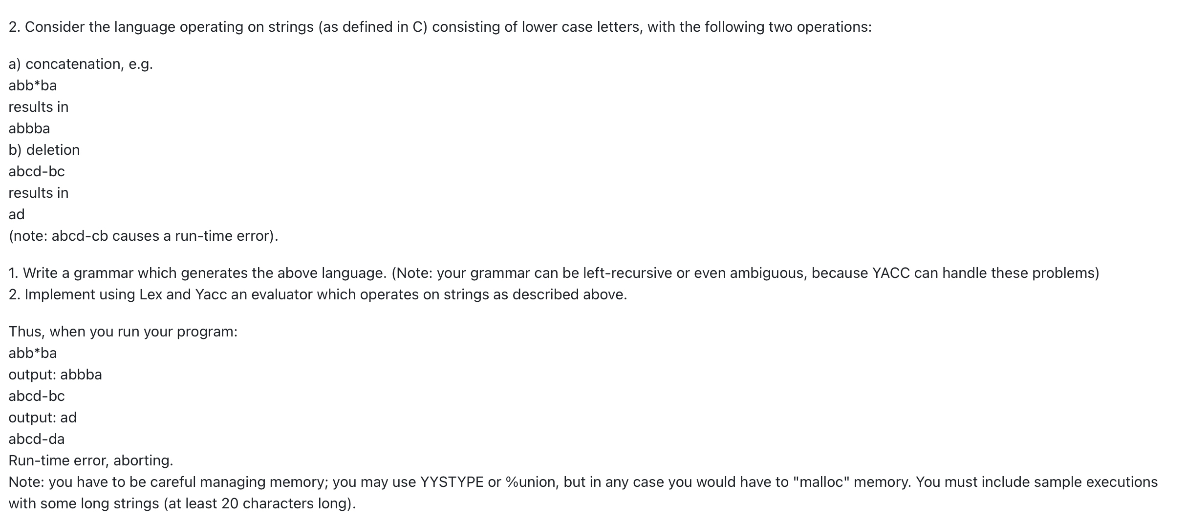 Solved Consider the language operating on strings (as | Chegg.com