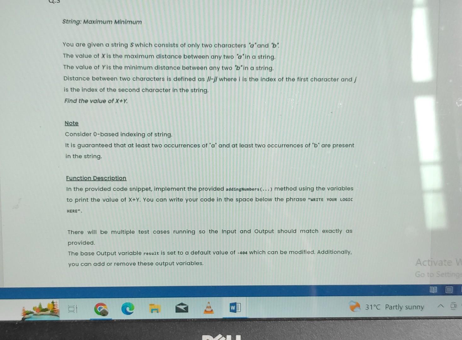 Solved String: Maximum Minimum You are given a string S | Chegg.com Solved String: Maximum Minimum You are given a string S | Chegg.com