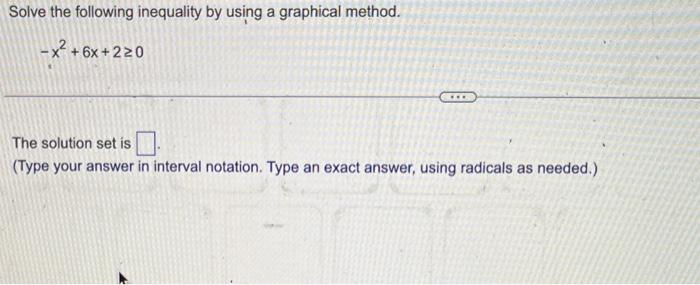 Solved Solve the following inequality by using a graphical | Chegg.com