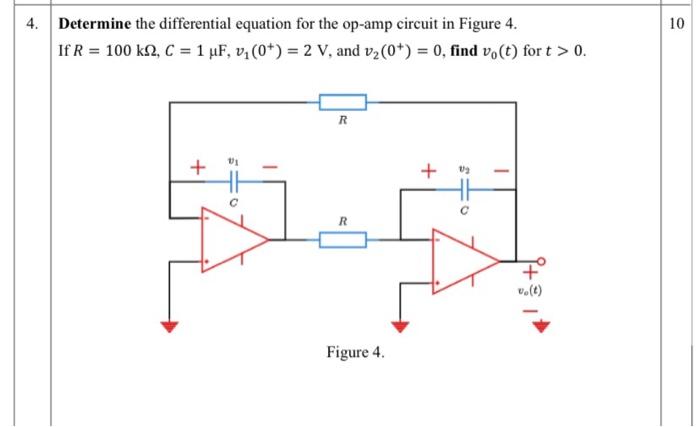 Solved Determine the differential equation for the op-amp | Chegg.com
