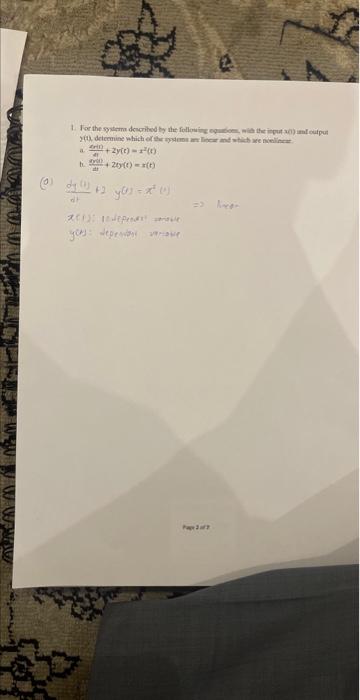 Solved a. πtrin+2y(t)=x2(t) h. 1t3x+2+2ty(t)=π(t) | Chegg.com