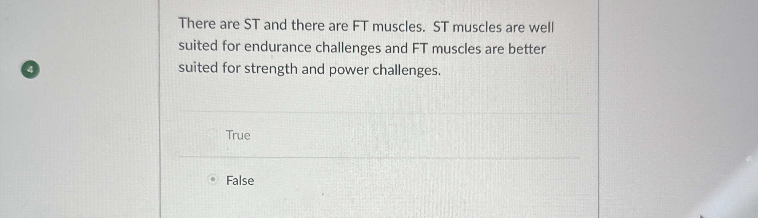 Solved There are ST and there are FT muscles. ST muscles are | Chegg.com
