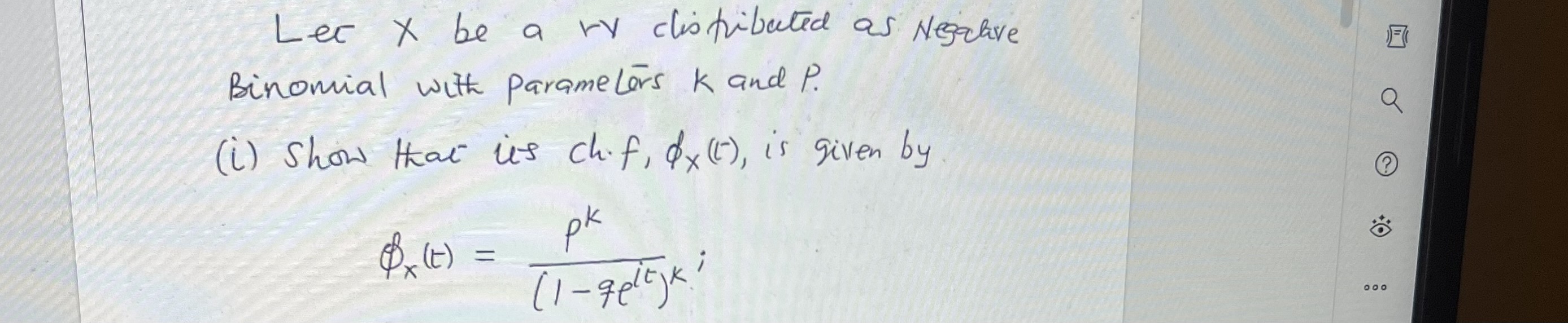 Solved Ler x ﻿be a rv ﻿clistributed as NegativeBinomial with | Chegg.com