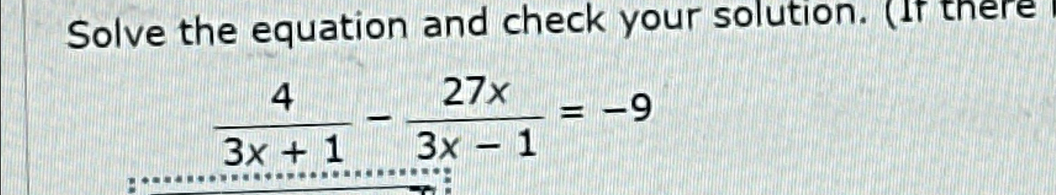 Solved Solve the equation and check your solution. (If | Chegg.com