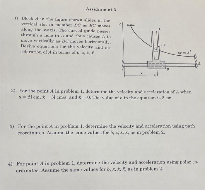 Solved Assignment 3 1) Block A in the figure shown slides in | Chegg.com