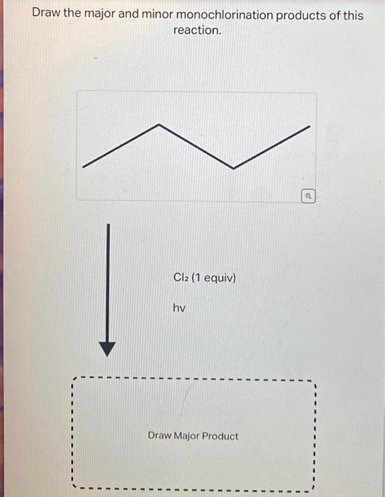 Solved Draw the major and minor monochlorination products of | Chegg.com