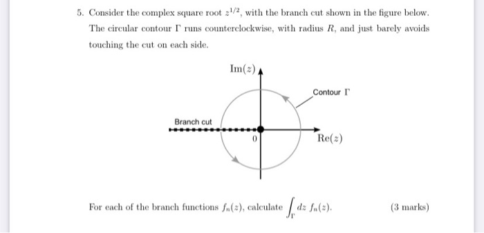 Solved 5. Consider the complex square root 21/2, with the | Chegg.com