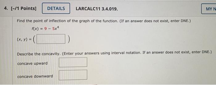 Solved 4. [-/1 Points) DETAILS LARCALC11 3.4.019. MYN Find | Chegg.com Solved 4. [-/1 Points) DETAILS LARCALC11 3.4.019. MYN Find | Chegg.com