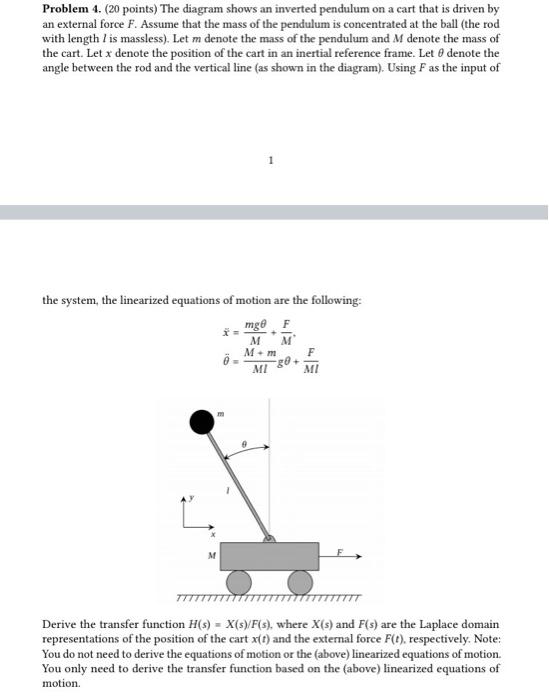 Solved Problem 4. (20 points) The diagram shows an inverted | Chegg.com