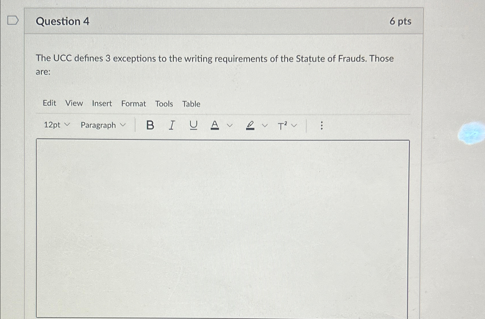 Solved Question 46ptsThe UCC defines 3 ﻿exceptions to the | Chegg.com