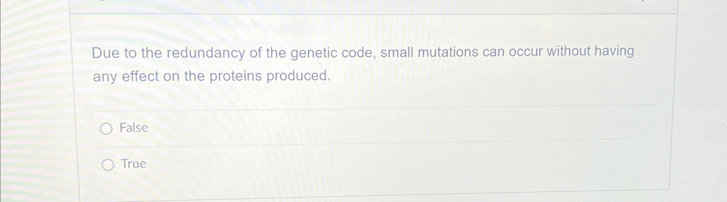 Solved Due to the redundancy of the genetic code, small | Chegg.com